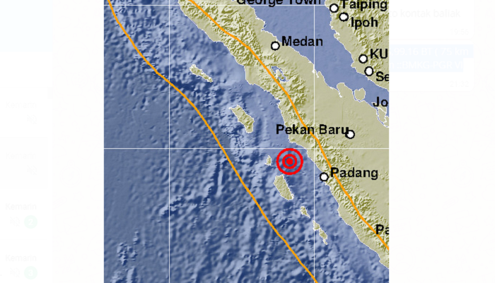 Gempa 4,7 Skala Richter Guncang Kepulauan Mentawai
