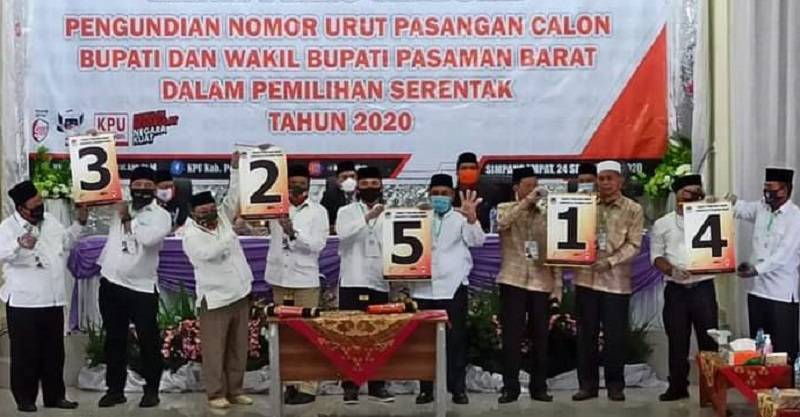 Pilkada Pasaman Barat, Ini Nomor Urut Lima Pasangan Calon