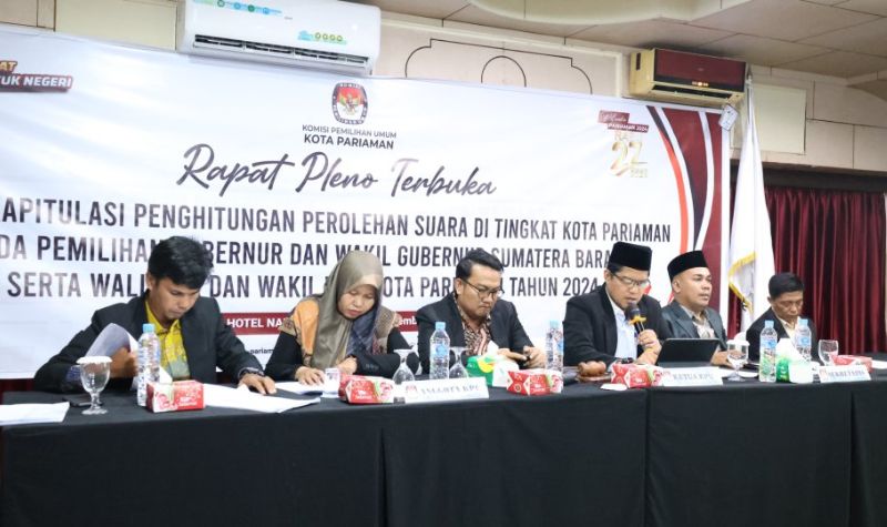 Rekapitulasi Suara Pilkada Serentak di Pariaman: Unggul Pilgub Nomor Urut 01 dan Pilwako 03